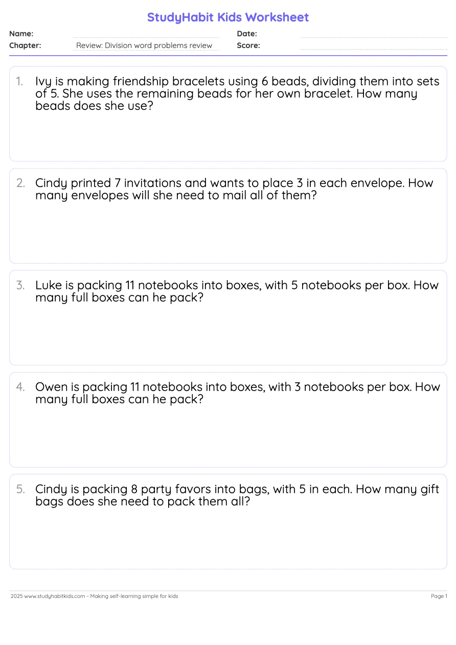 Fourth Grade Word Problems Mix of problems requiring rounding up ...