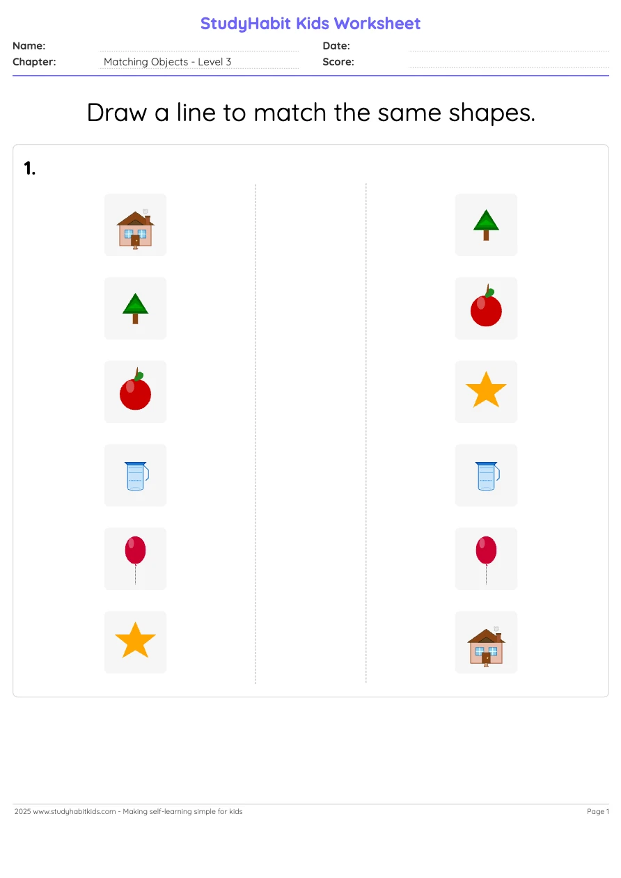 Kindergarten Worksheets Maths Worksheets Matching Worksheets