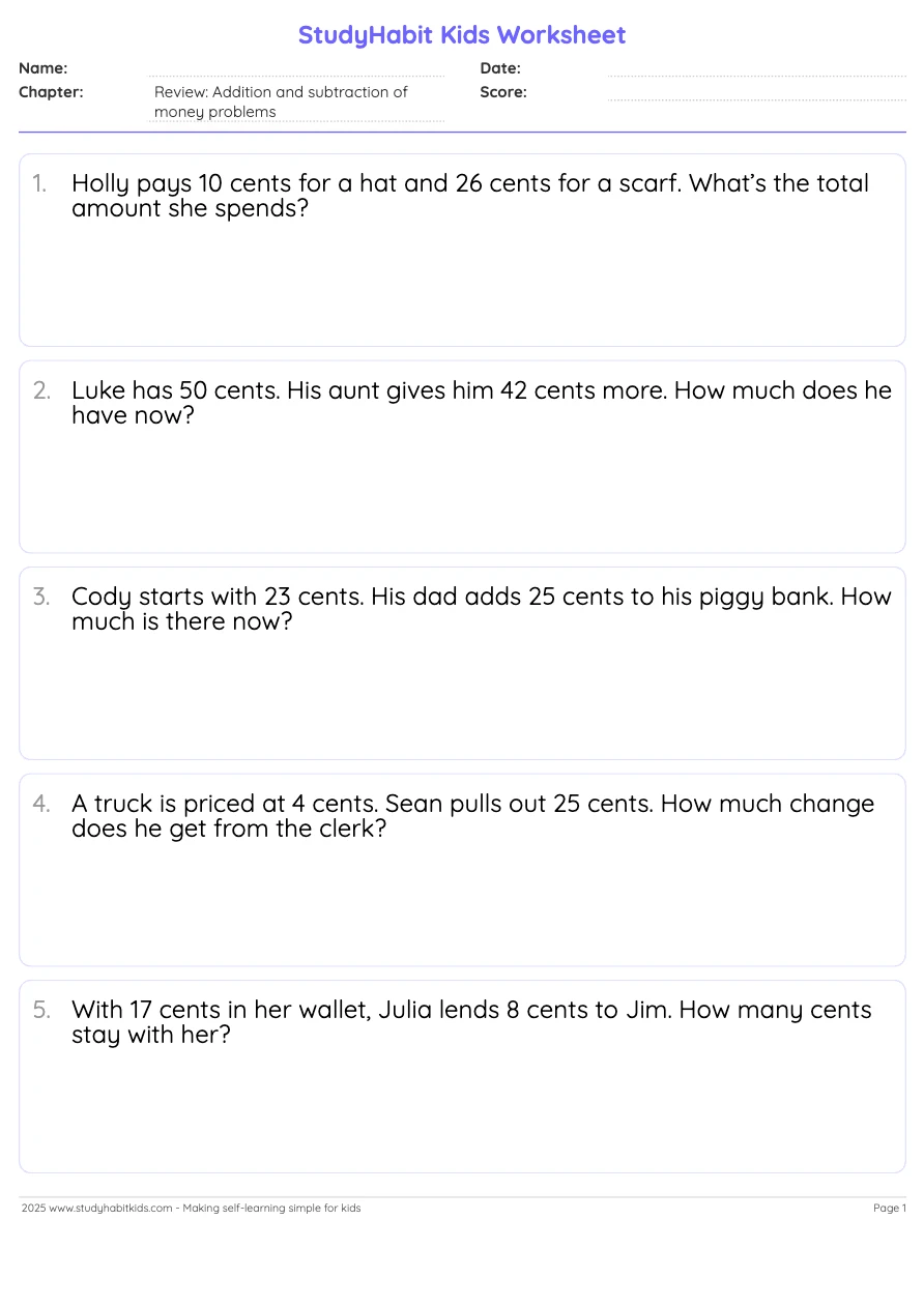 Free Math Worksheets For 2nd Grade Word Problems